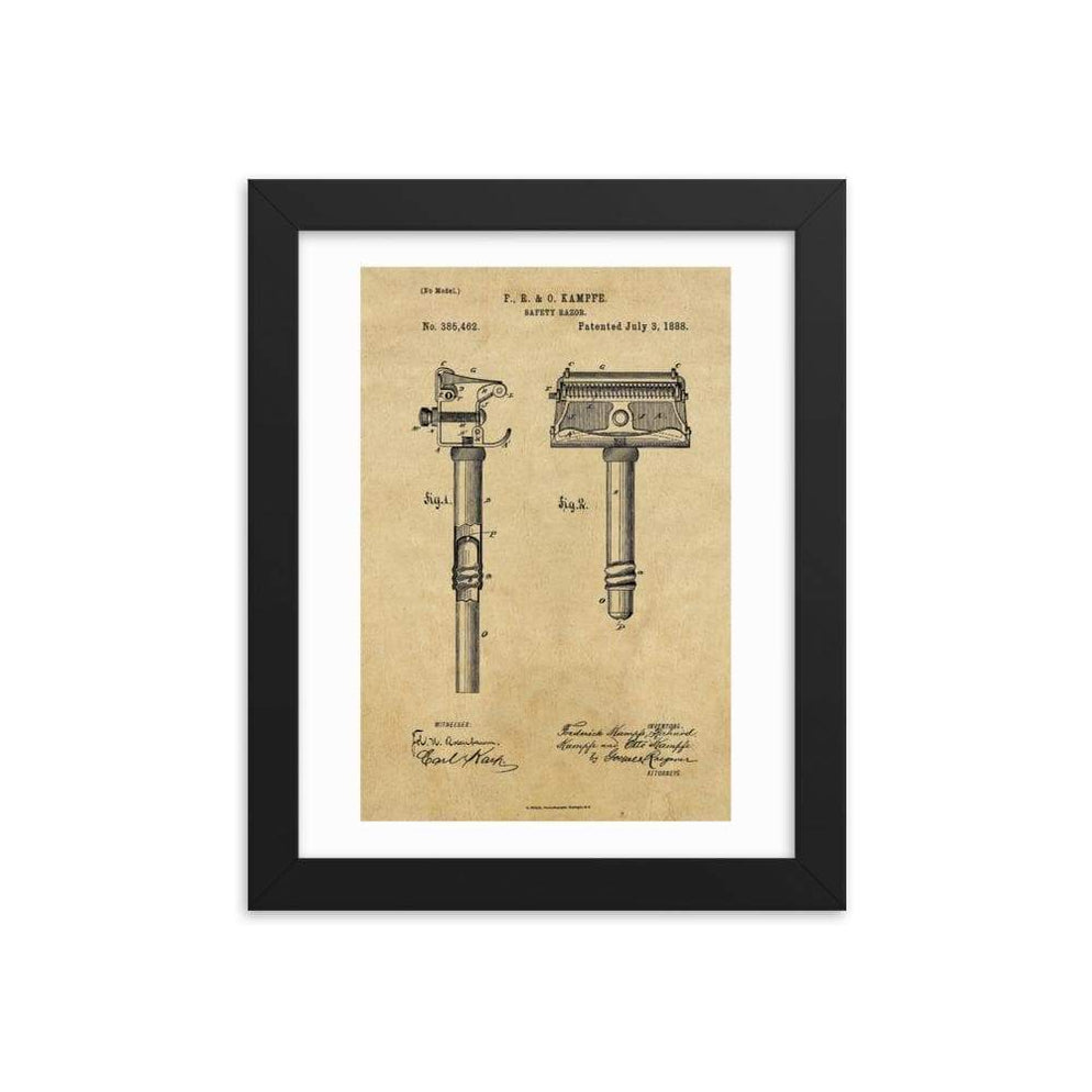 Kampfe Brothers Patent Drawing Framed Print — Phoenix Shaving