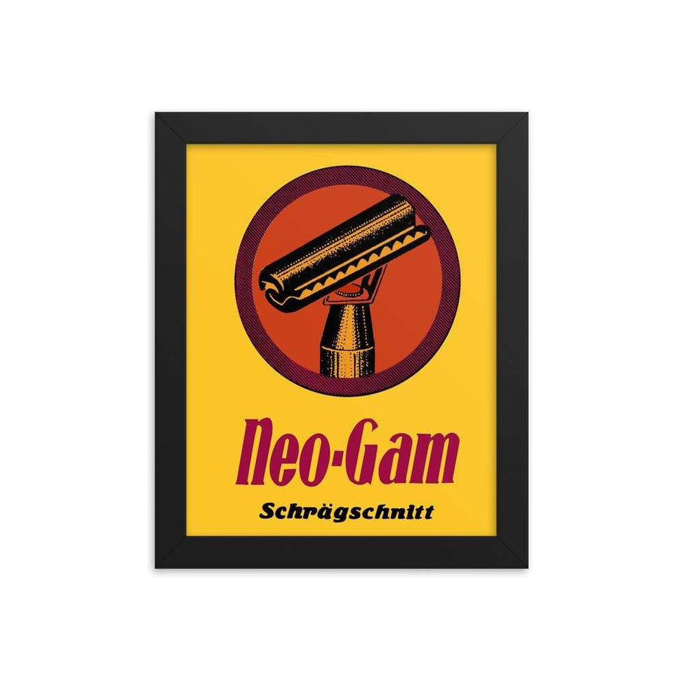 Vintage Neo-Gam Slant Razor Advert Framed Print — Phoenix Shaving